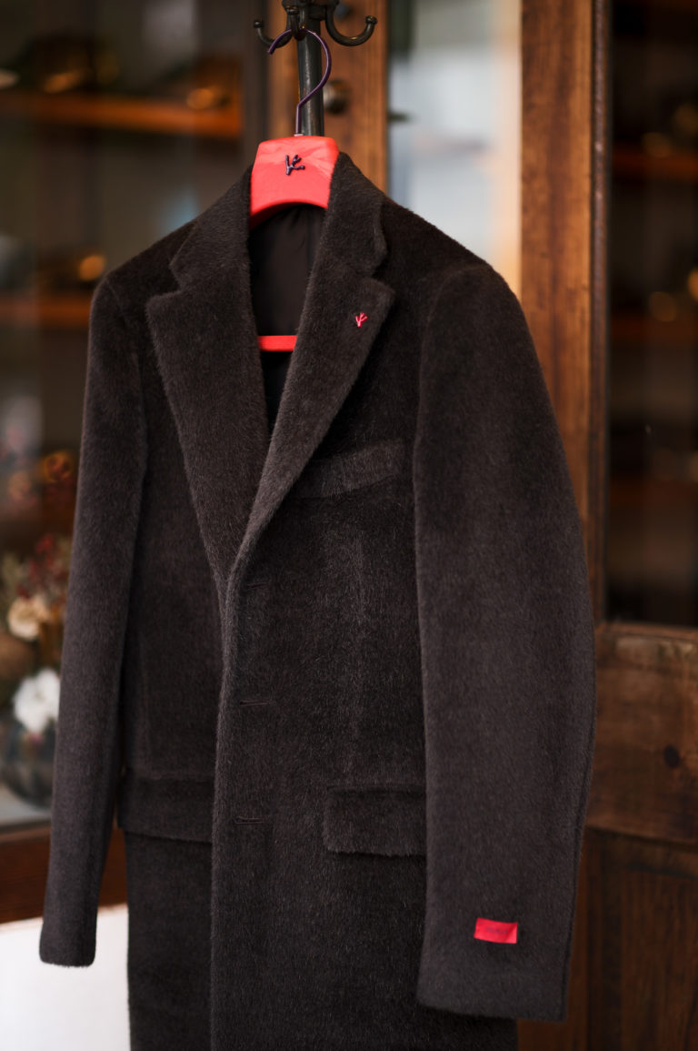 ISAIA (イザイア) PORTOFINO (ポルトフィーノ) Gruppo 5 アルパカ シャギー チェスターコート BROWN ...