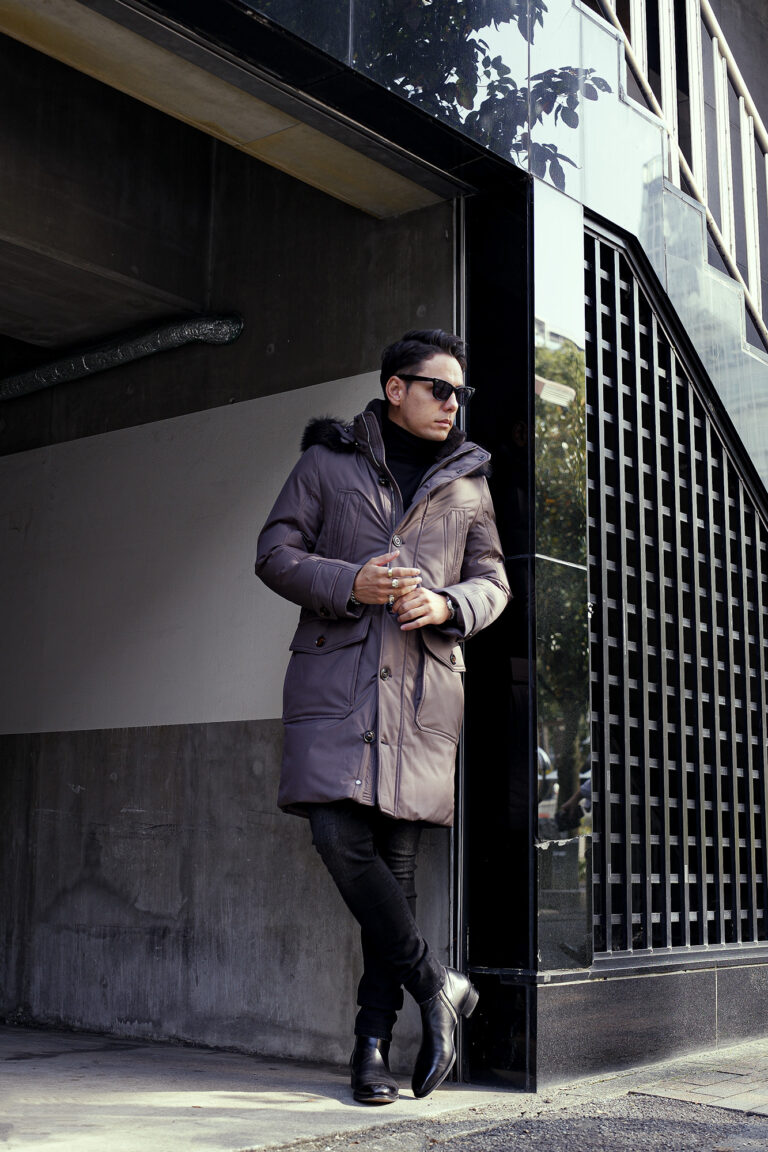 MOORER (ムーレー) SAPPORO-GF (サッポロ) ホワイトグースダウン ナイロン ダウンジャケット VISONE (ベージュ) Made in italy (イタリア製 ...